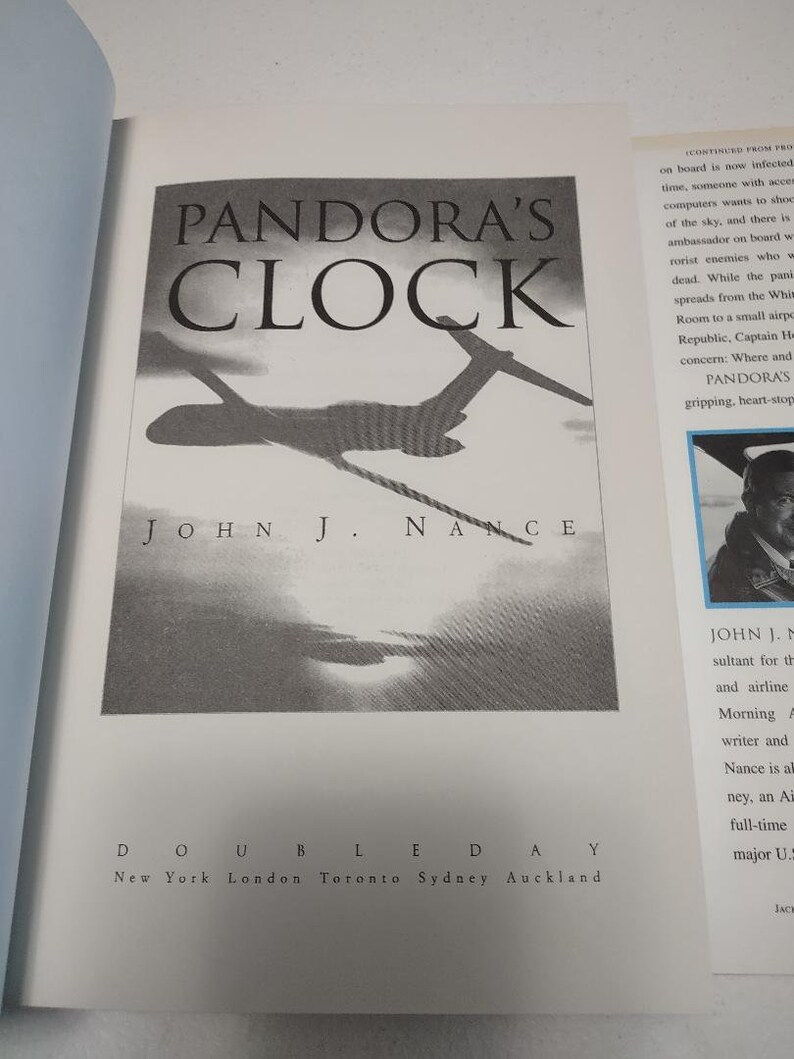 Pandora's Clock by John Nance Hardcover 1995 First Edition & 1st ...