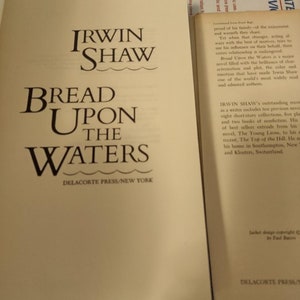 Bread Upon the Waters by Irwin Shaw 1981 Hardcover ISBN 0440008840 ...