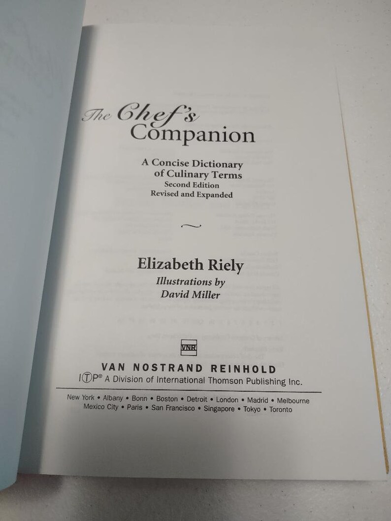 The Chef's Companion: A Concise Dictionary of Culinary - Etsy