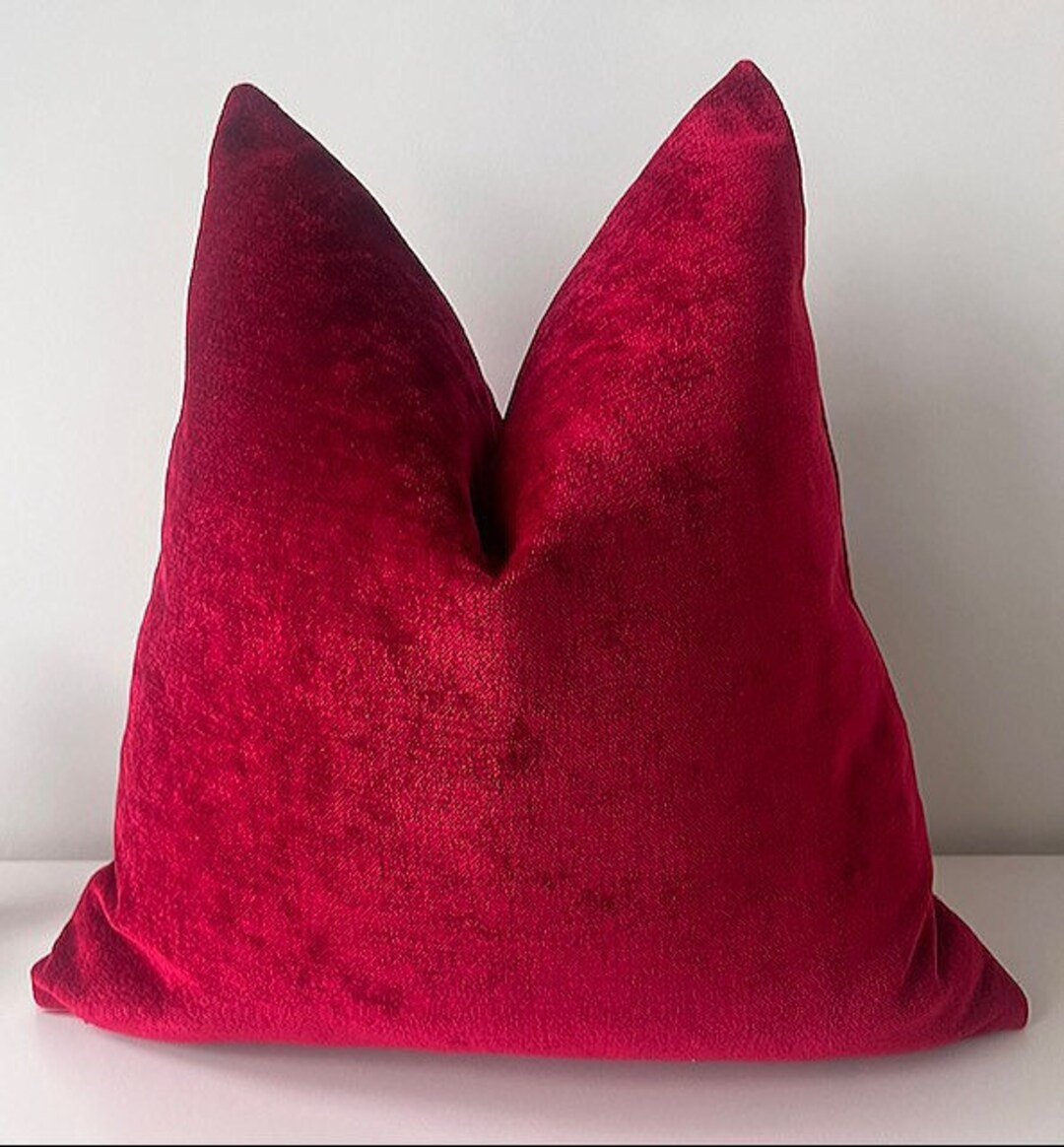 Wine Red Chenille Pillow Cover,decorative ,chenille Pillow Case,cushion ...