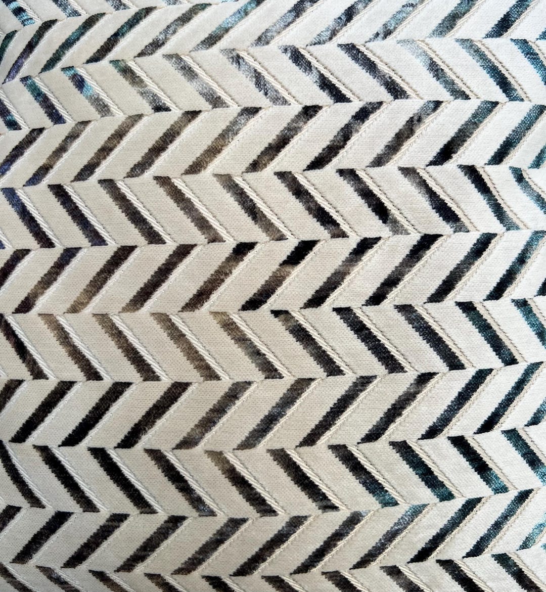Cream Designe Chenille Upholstery Fabric : Soft Textured Weave by the ...