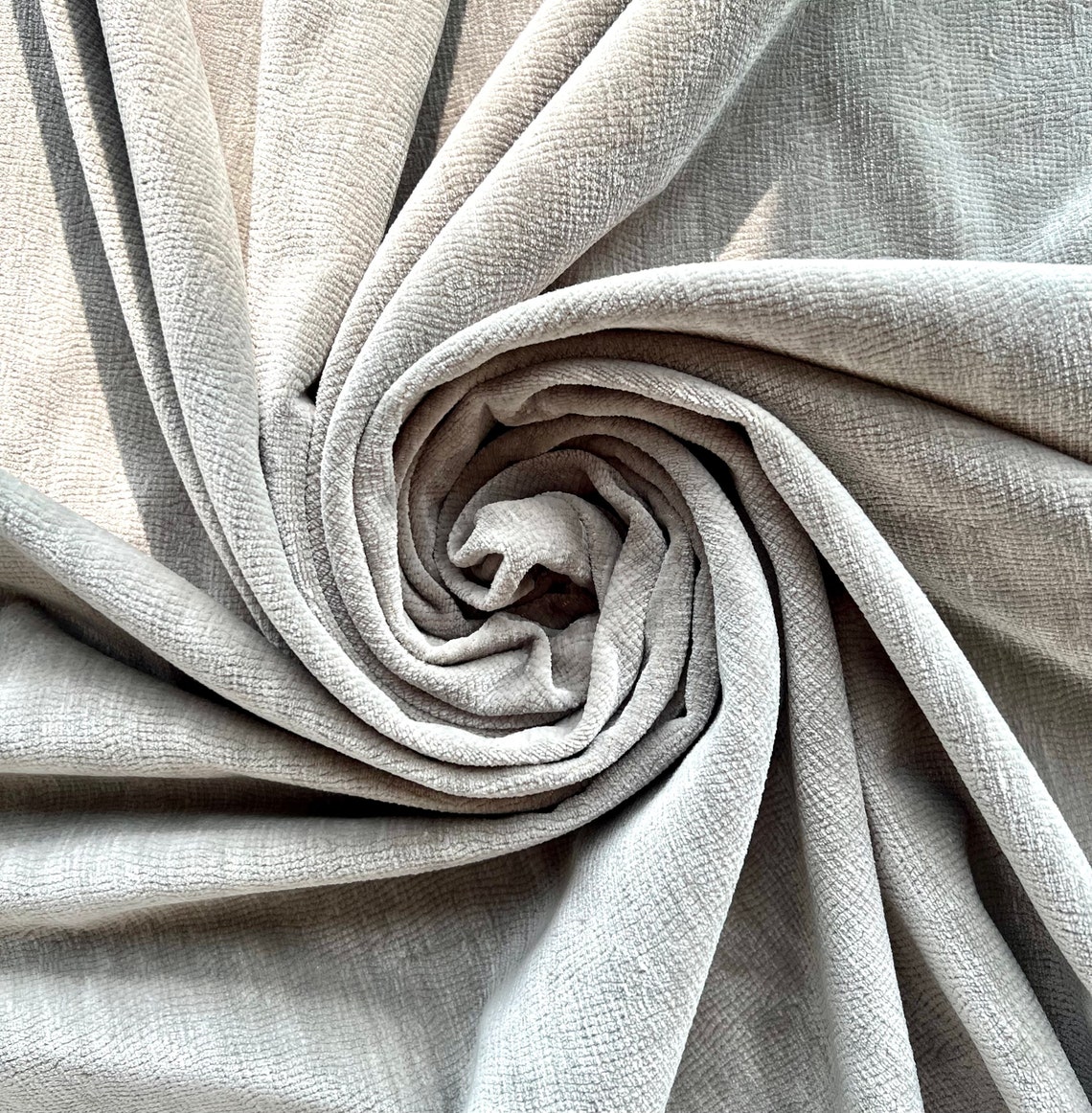 Luxury Upholstery Light Grey Chenille Fabric decorative - Etsy
