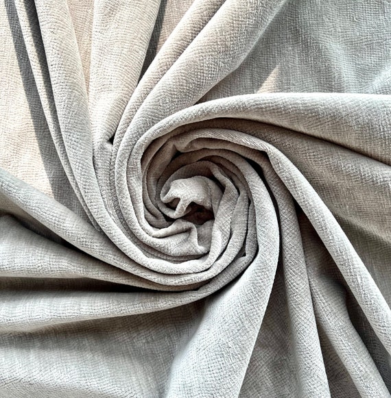 Luxury Upholstery Light Grey Chenille Fabric decorative | Etsy