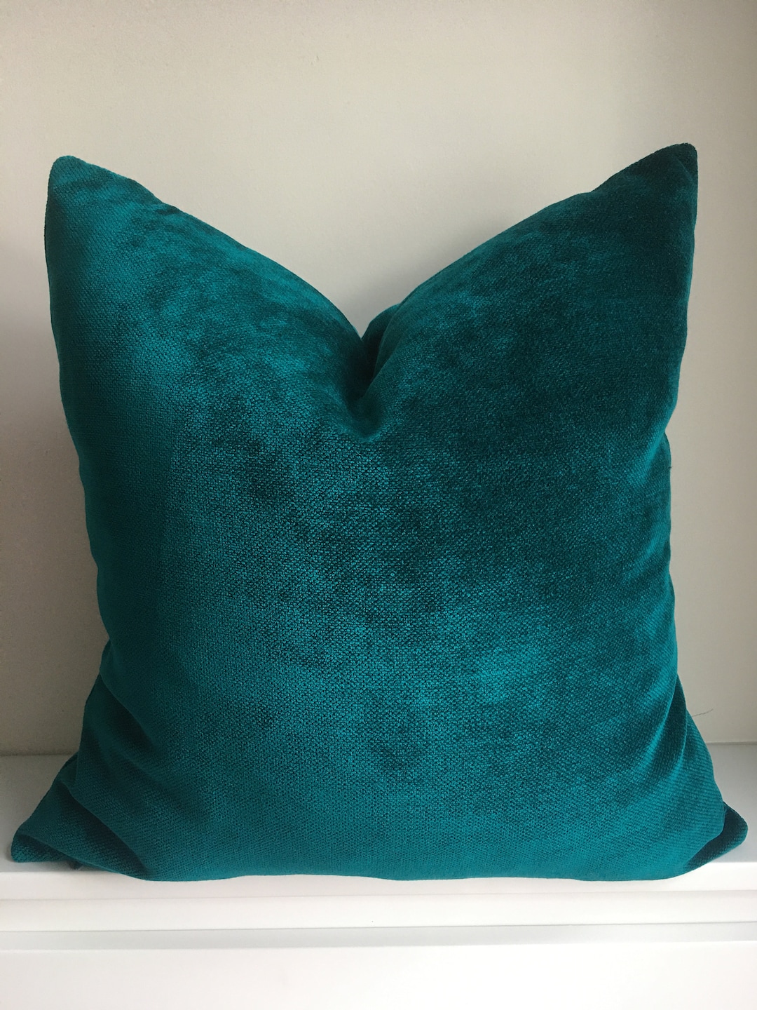 Teal Green Chenille Pillow Cover, Decorative Luxury Cushion Cover ...