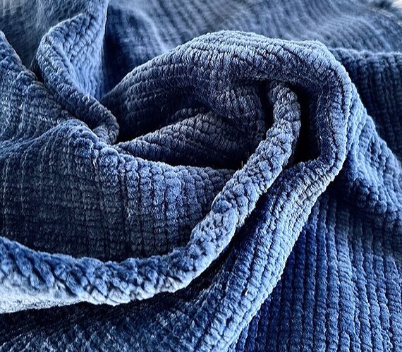 Chenille Fabric Blue