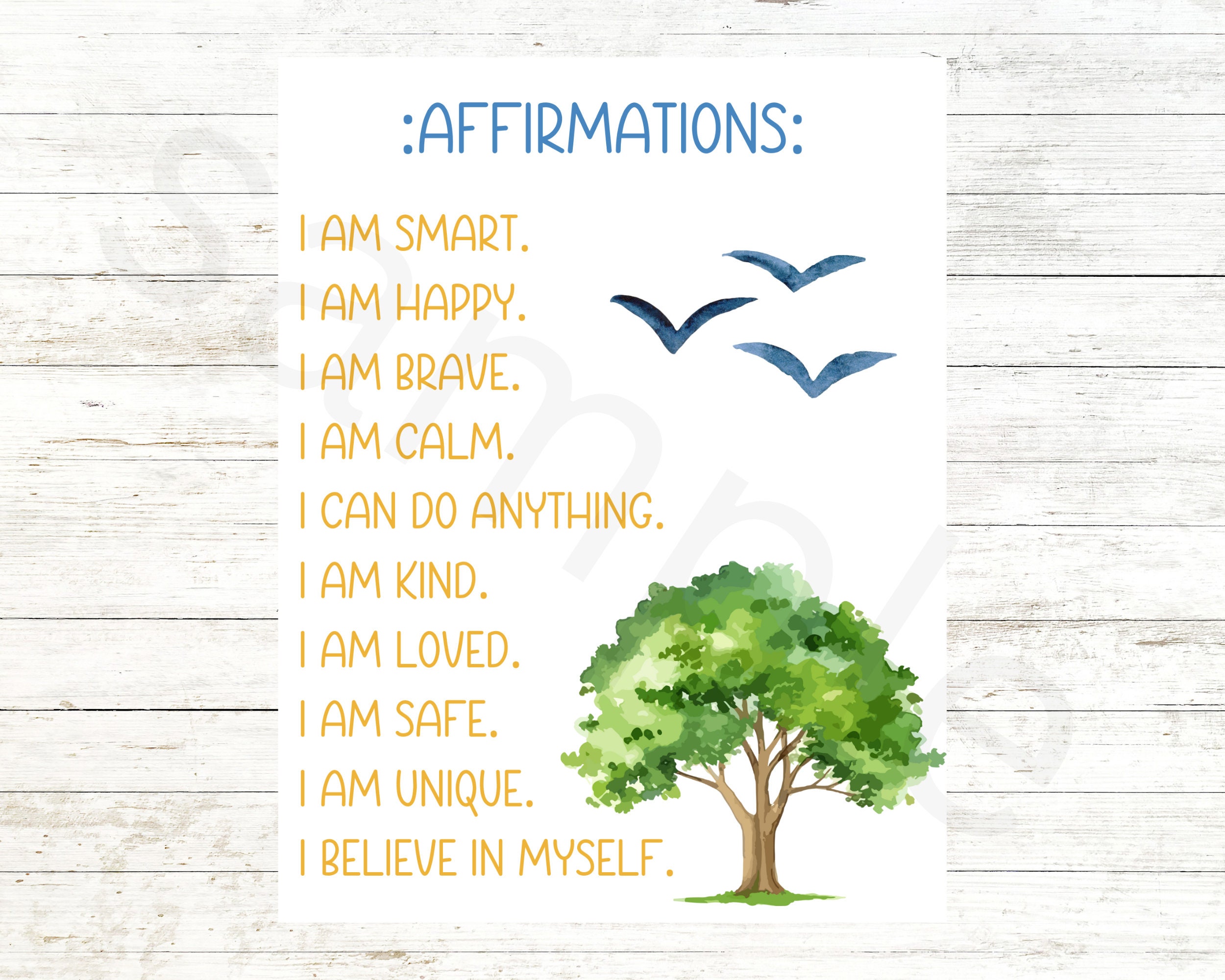 Affirmations Printable, Busy Book Page, Preschool Wall Art, Daycare ...