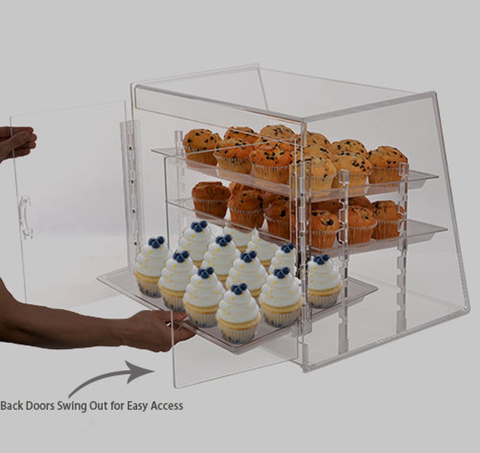 Three Tray Baker Clear Acrylic Pastry Display Case: Cafe | Etsy