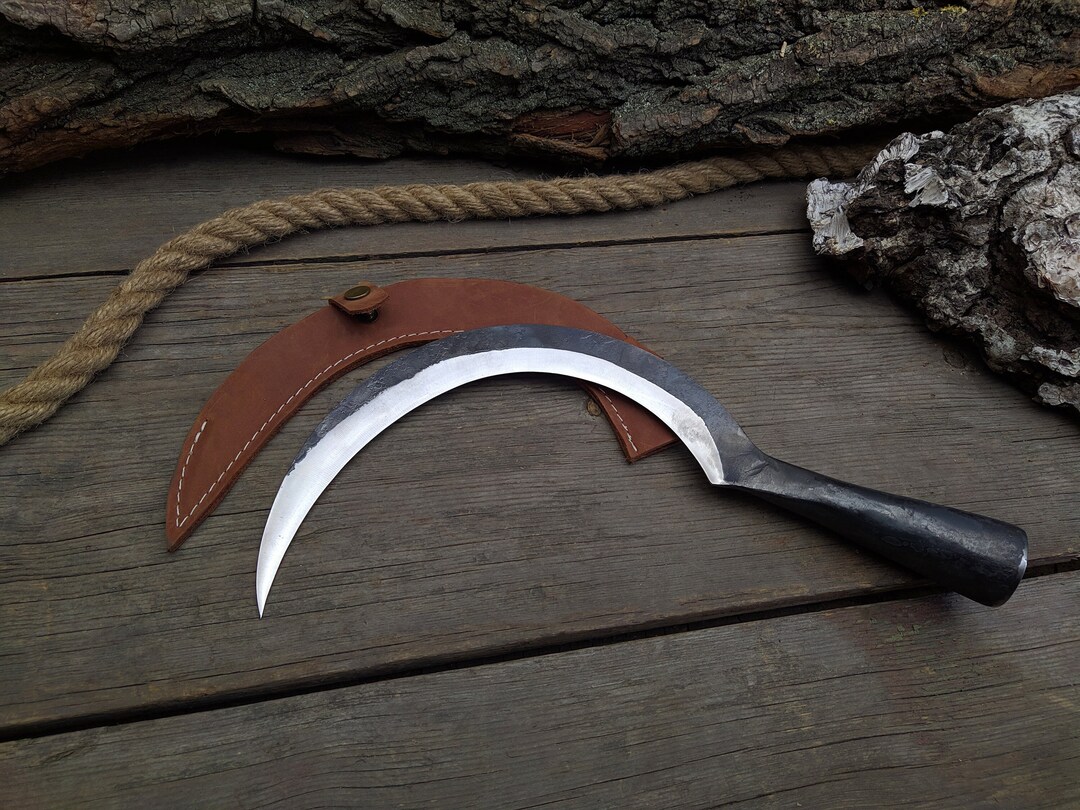 Forged Sickle With Forged Handle. the Tool for Herbalism. Forged Braid ...
