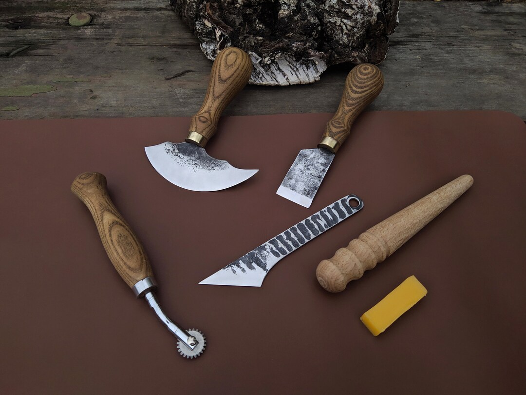 A Set of Tools for Sewing Leather. Set for Leatherworker. Handmade ...
