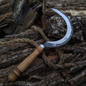 Big Handmade Forged Sickle. the Tool for Herbalism. Forged Braid ...
