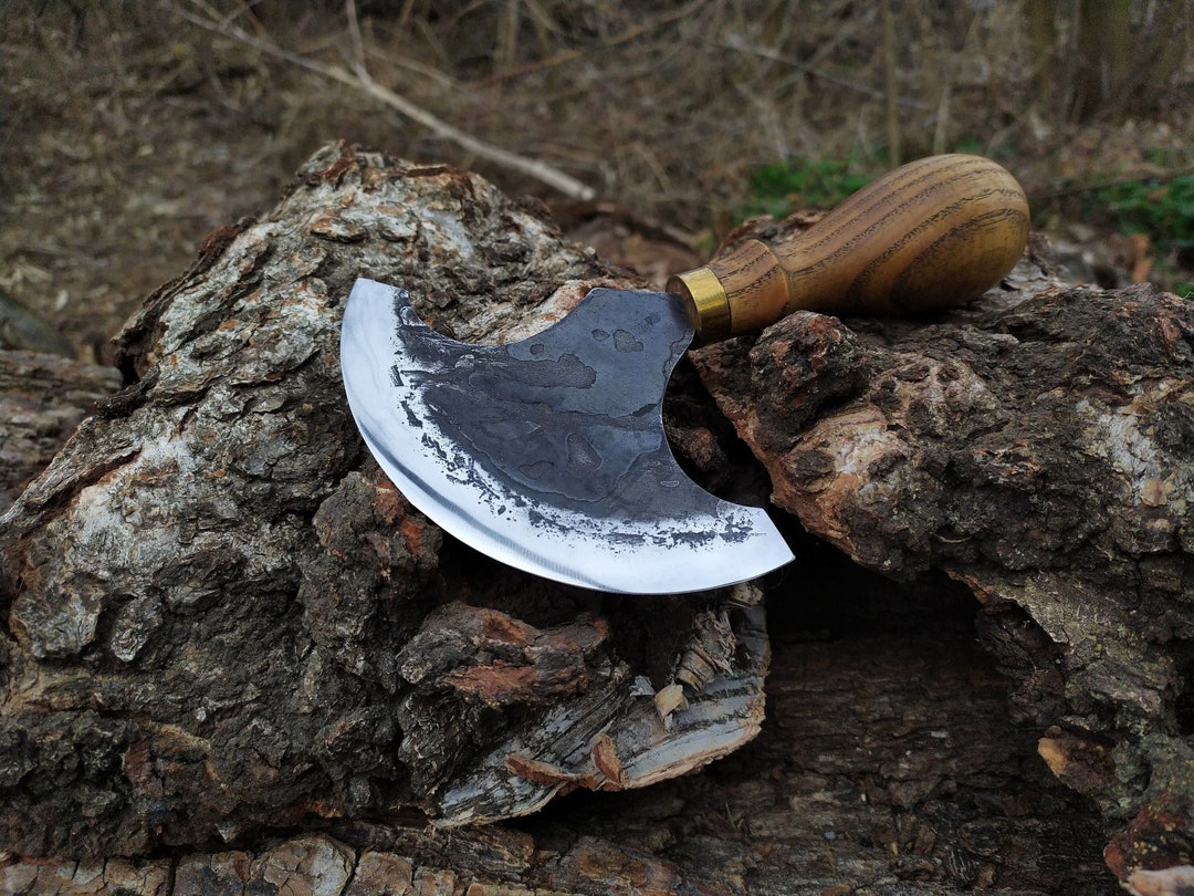Forged Small Head Round Knife. Forged Leather Round Knife. - Etsy