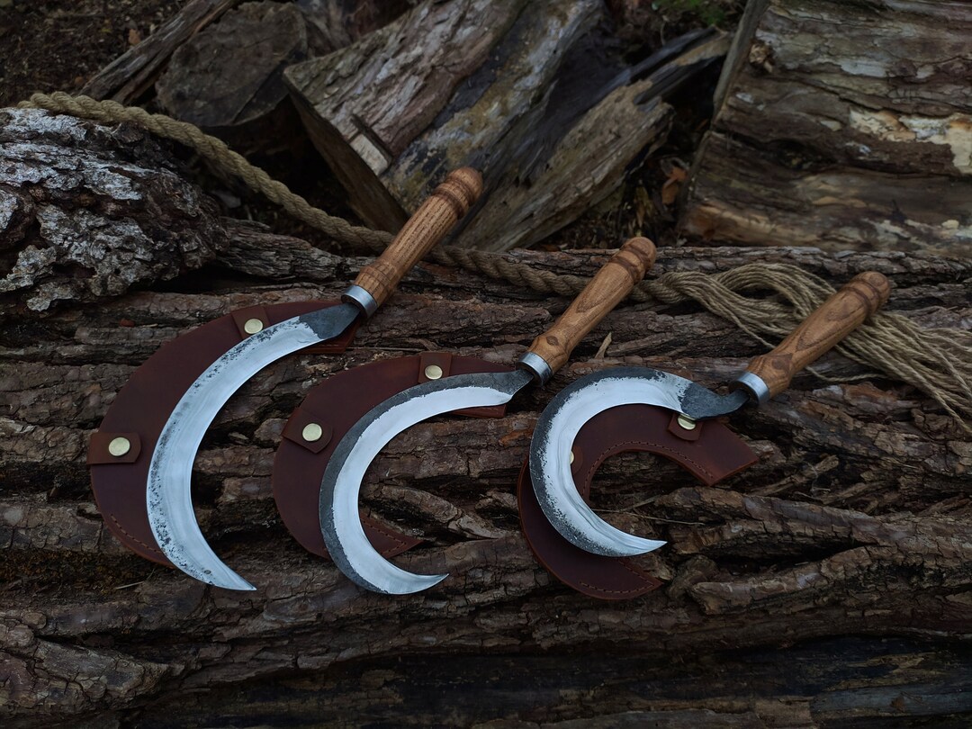 Handmade Forged Sickle Set 3pcs. the Tool for Herbalism. Forged Braid ...