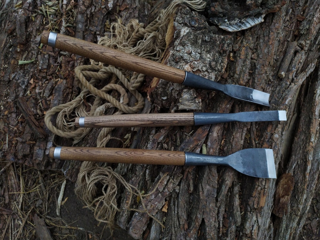 Carpenters Slick Chisel Set 3 Pcs Forged Timber Framing - Etsy