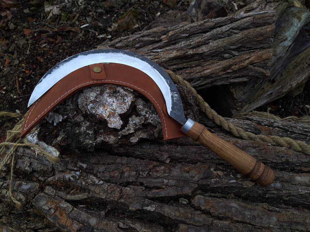 Big Handmade Forged Sickle. the Tool for Herbalism. Forged Braid ...
