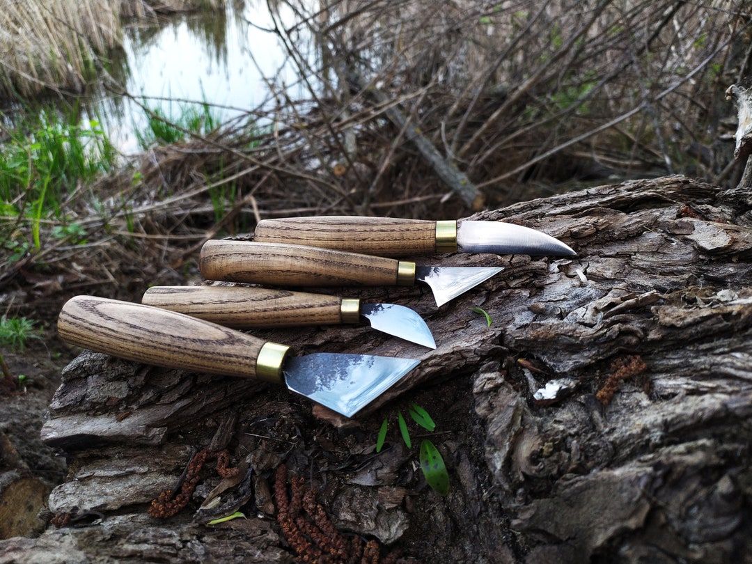 Forged Knives Set 4pcs. Chip Carving Knife. Wood Carving Knives. Forged ...