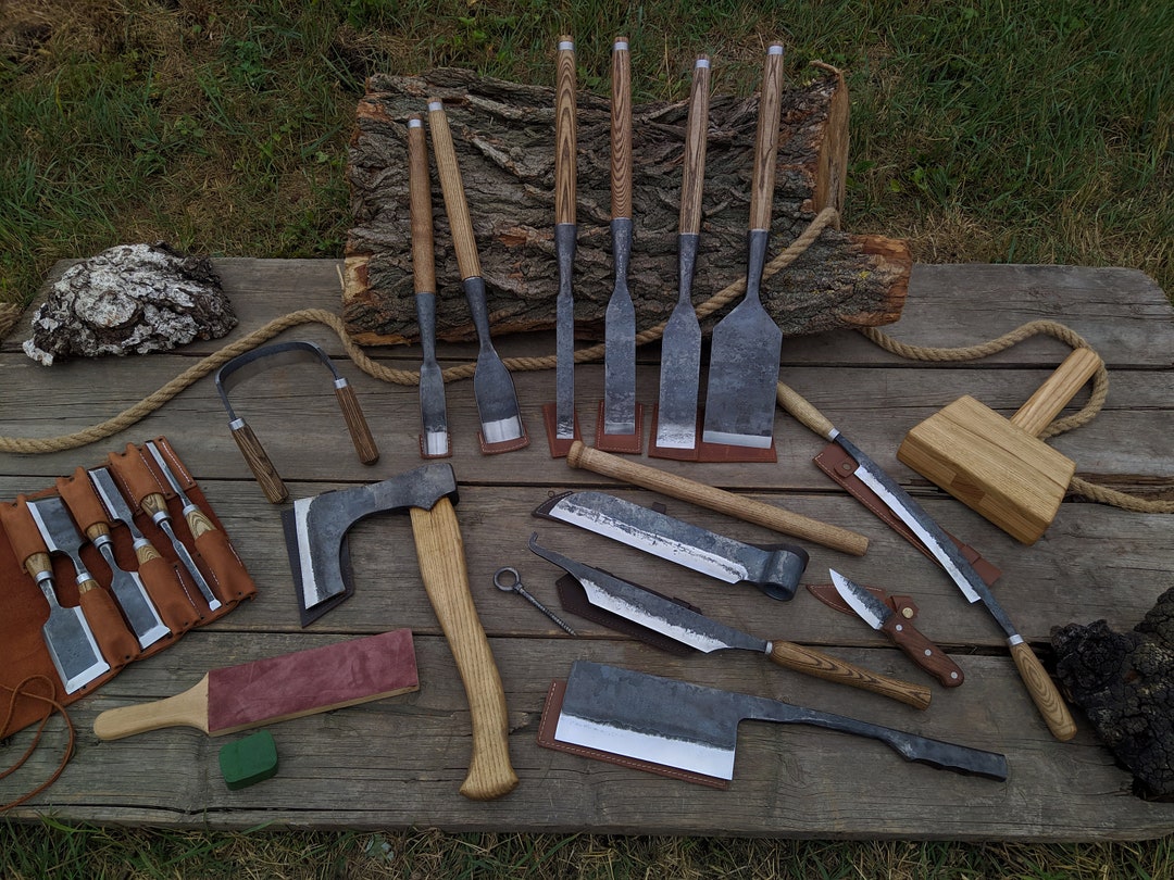 Handmade Tools Set 21pcs. Chisels for a Wooden Frame. Forged Chisels ...