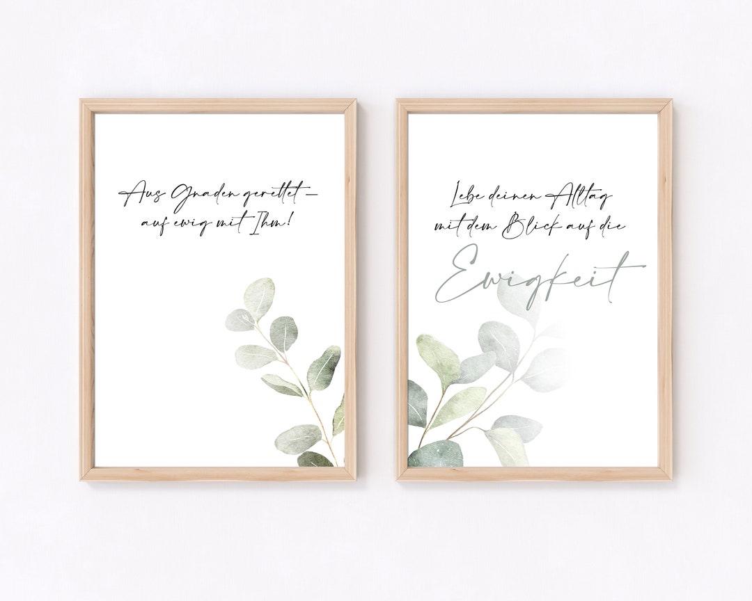 Bible Verse Christian Poster Set | Natural Tones Eucalyptus - Christian ...