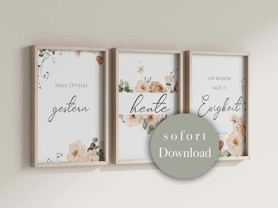 Christian Poster Set - Digital Download | Gift Items Wall Art ...