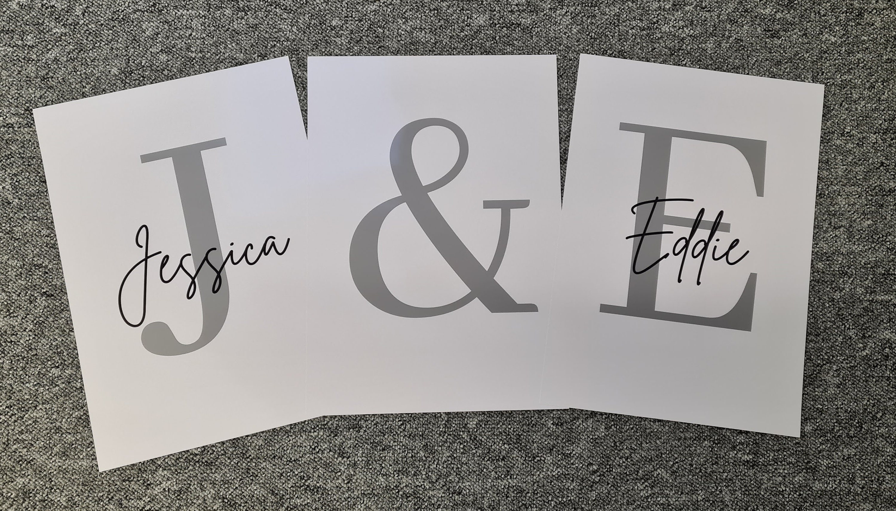 Set of Three 3 Personalised Name Personalised Name Prints - Etsy UK
