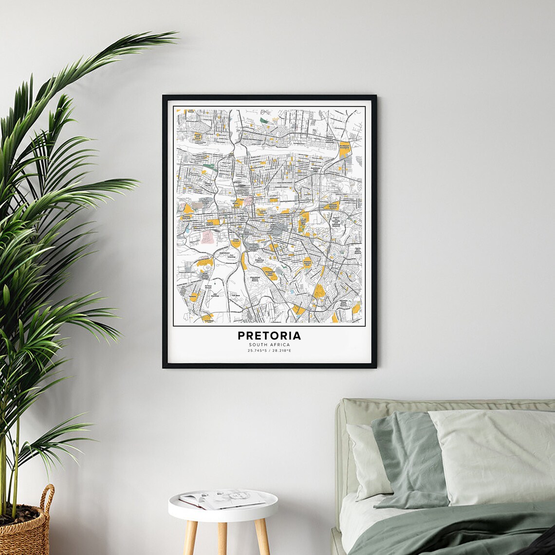 Pretoria Map Print, Street Names Pretoria Print, Printable Map of ...
