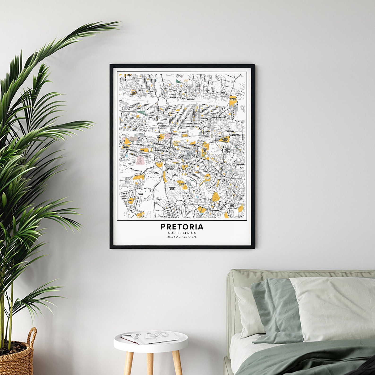 Pretoria Map Print, Street Names Pretoria Print, Printable Map of ...