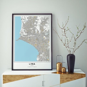 Lima Map Print, Street Names Lima Print, Printable Map of Lima, City ...