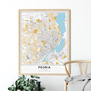Peoria Map Print, Street Names Peoria Print, Printable Map of Peoria ...