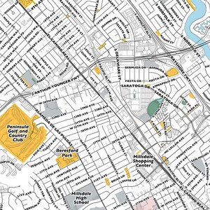 San Mateo Map Print, Street Names San Mateo Print, Printable Map of San ...