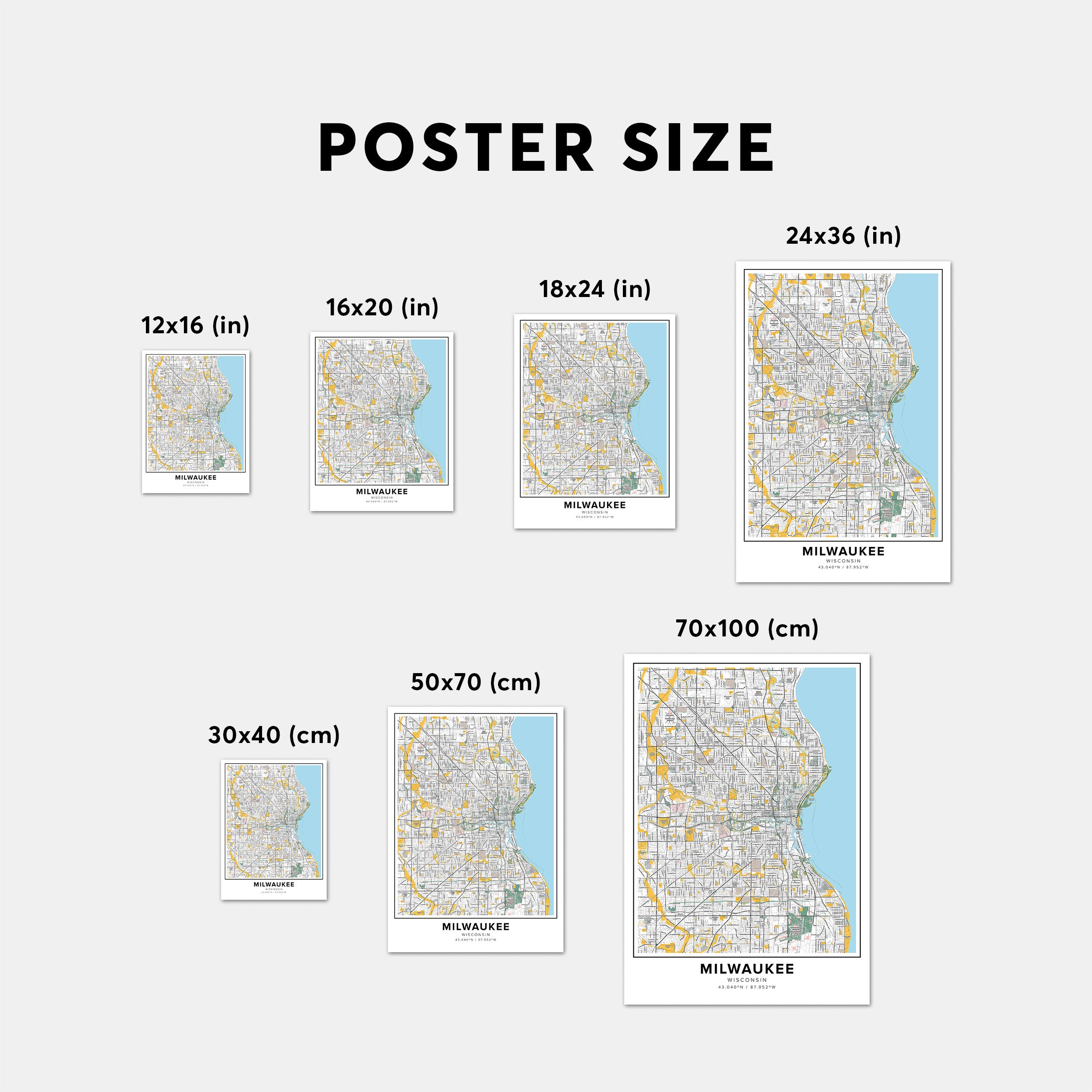 Milwaukee Map Print, Street Names Milwaukee Print, Printable Map of ...