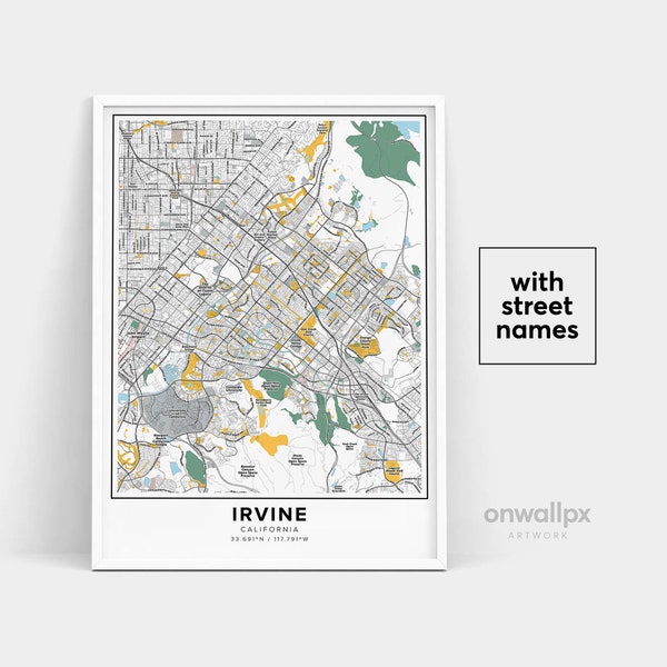 Printable Map of Irvine - Etsy
