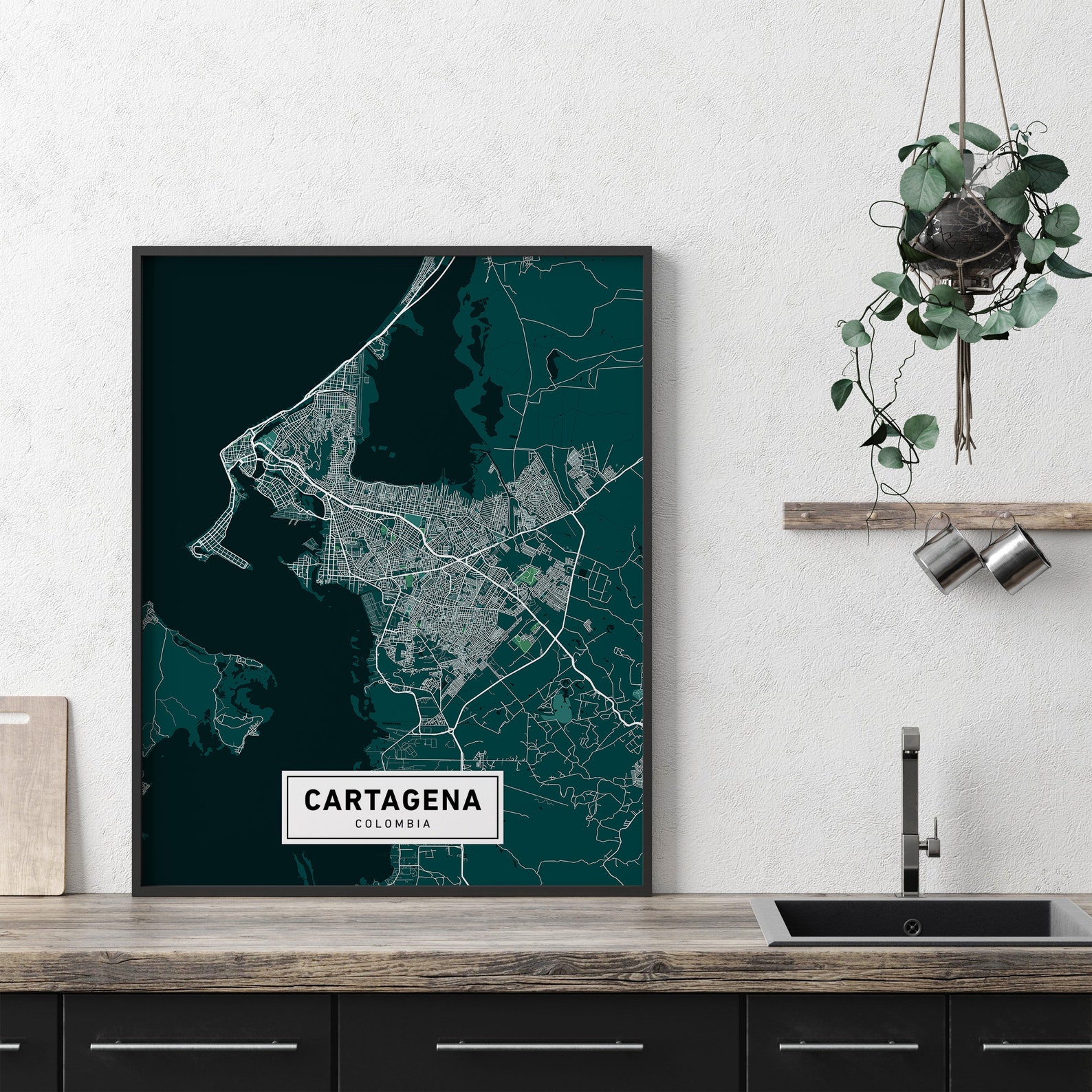 Cartagena Map Cartagena Colombia Map Cartagena Print | Etsy