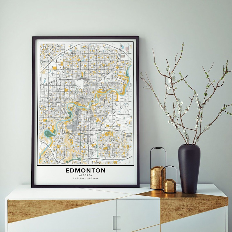 Edmonton Map Print, Street Names Edmonton Print, Printable Map of ...