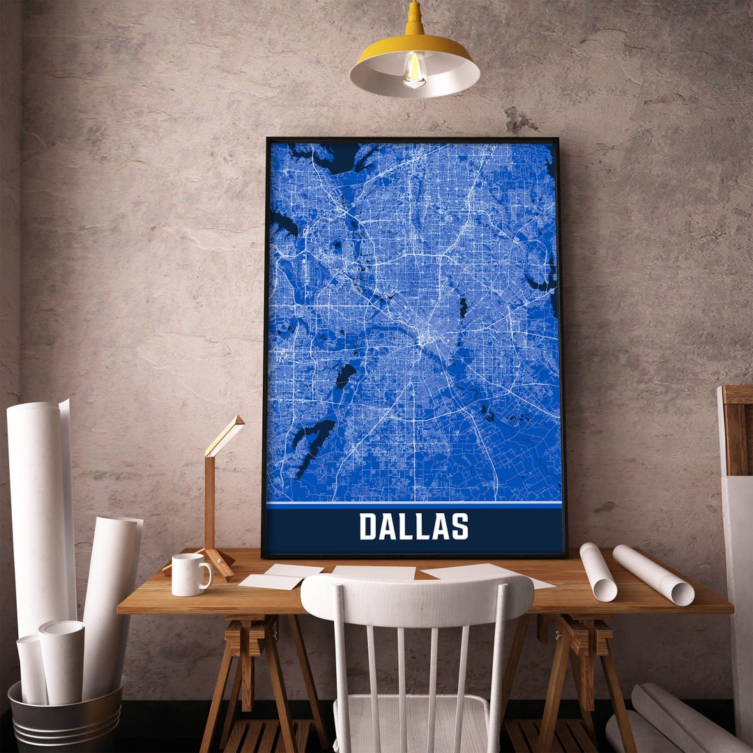 Dallas Map Print, Dallas Texas Map Wall Art, Dallas Decor Print, Poster ...