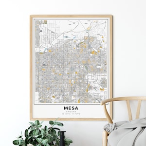 Mesa Map Print, Street Names Mesa Print, Printable Map of Mesa, City ...