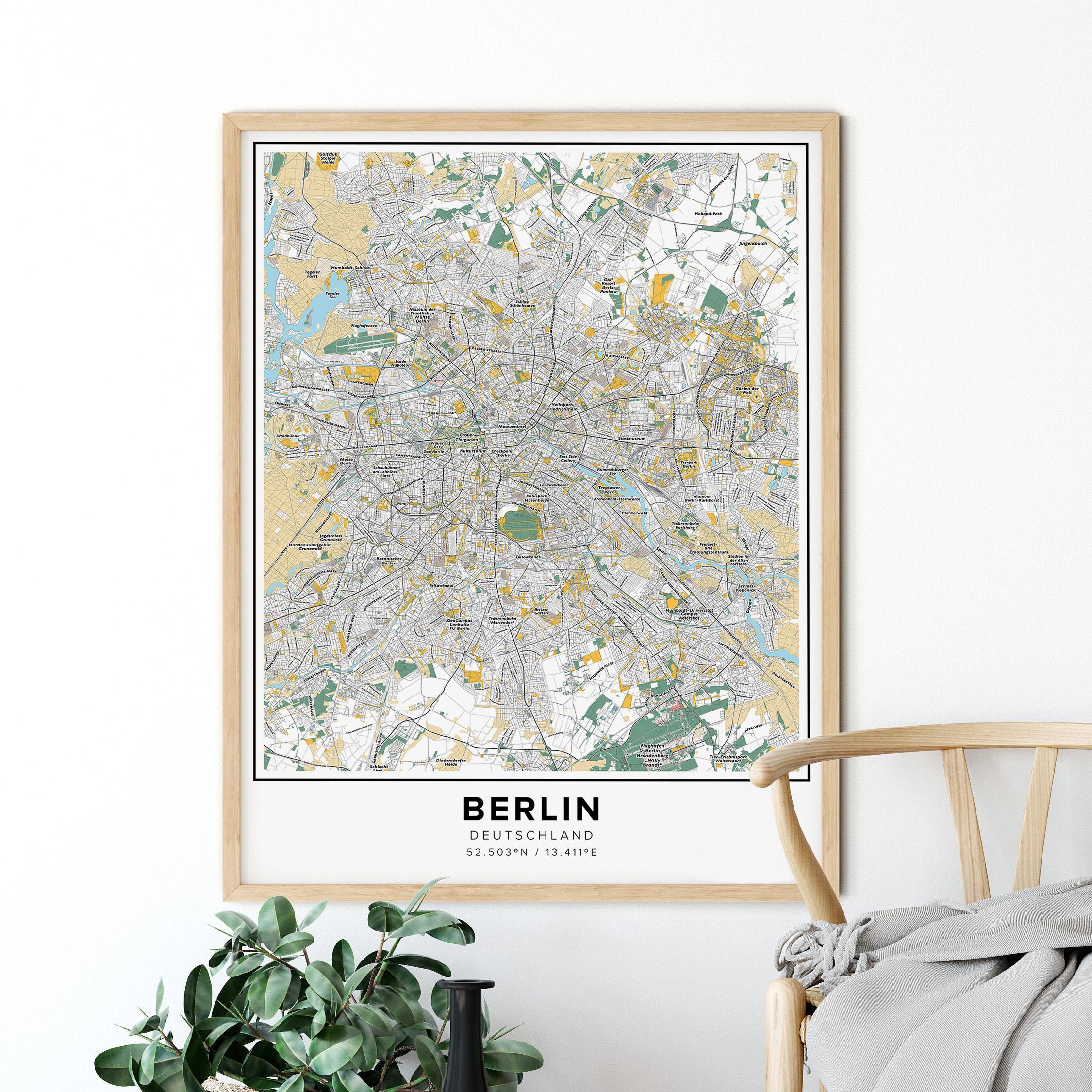 Berlin Map Print, Street Names Berlin Print, Printable Map of Berlin ...