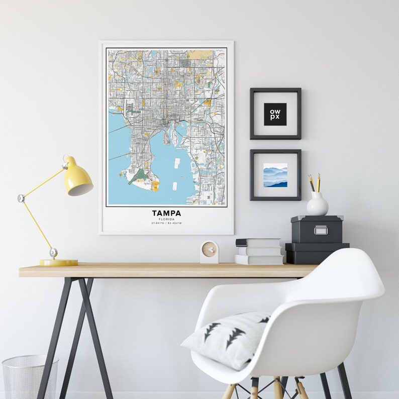 Tampa Map Print Street Names Tampa Print Printable Map of - Etsy