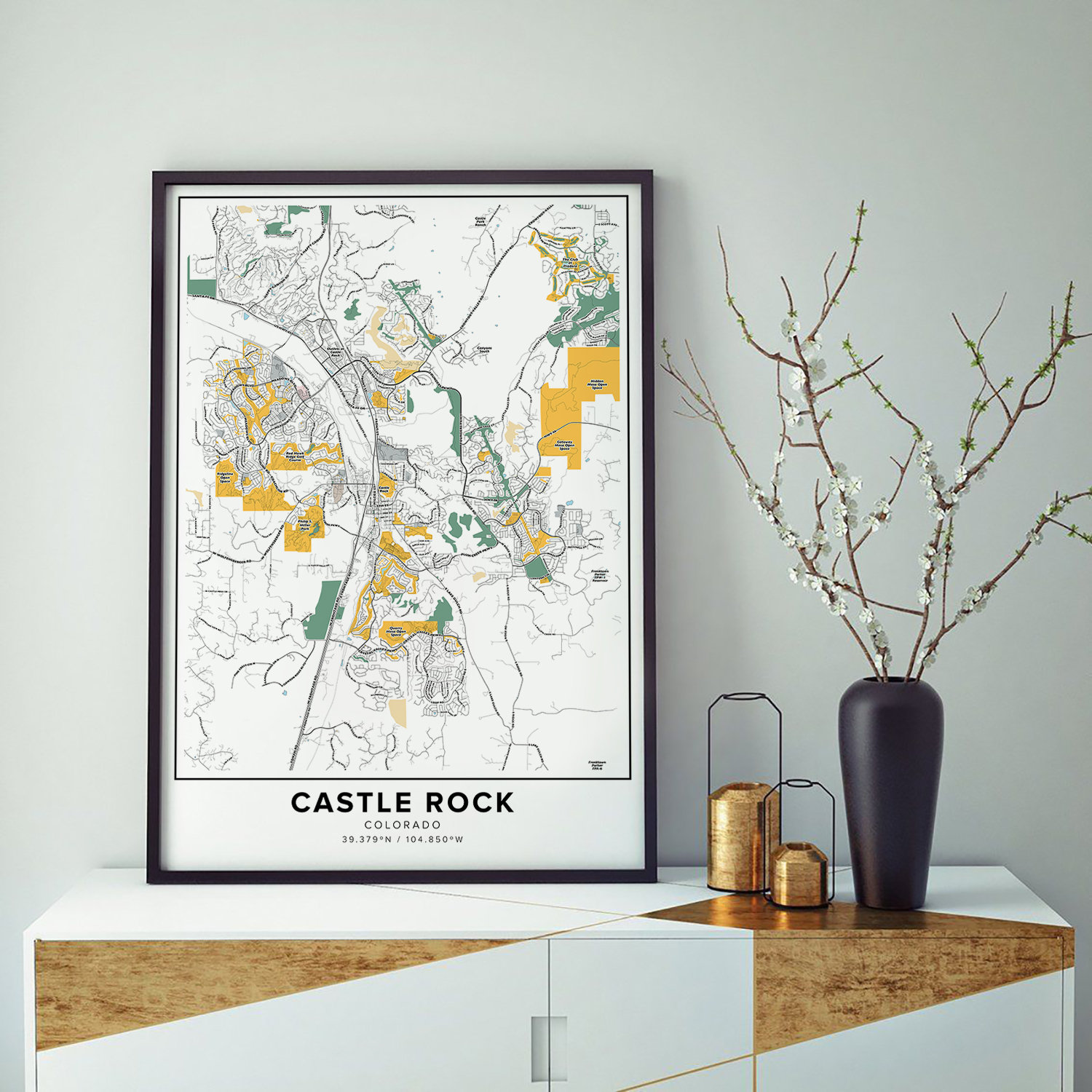 Castle Rock Map Print Street Names Castle Rock Print Map of - Etsy