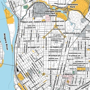 Buffalo Map Print, Street Names Buffalo Print, Printable Map of Buffalo ...