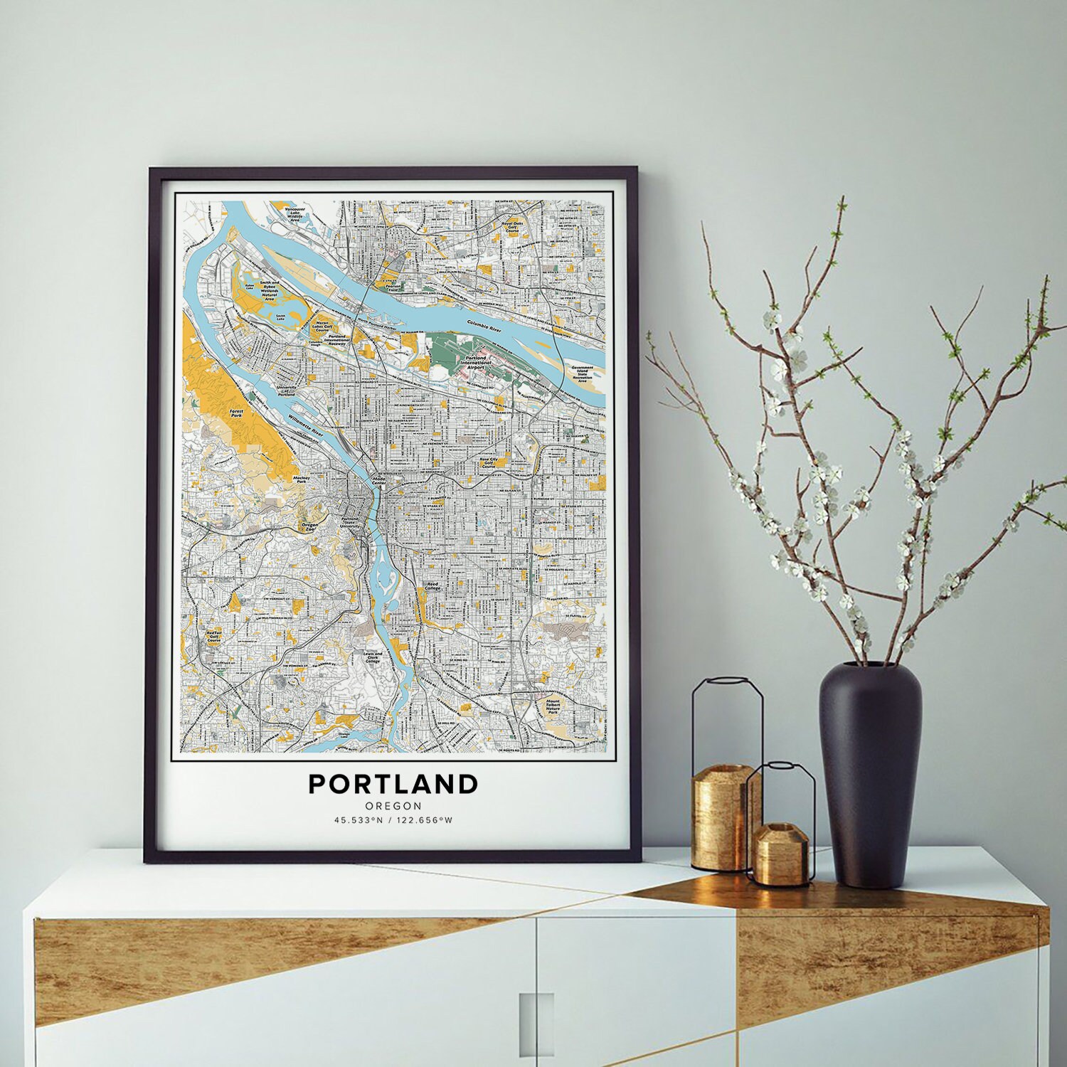 Portland Map Print Street Names Portland Print Printable Map - Etsy