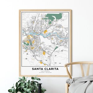 Santa Clarita Map Print, Street Names Santa Clarita, Map of Santa ...