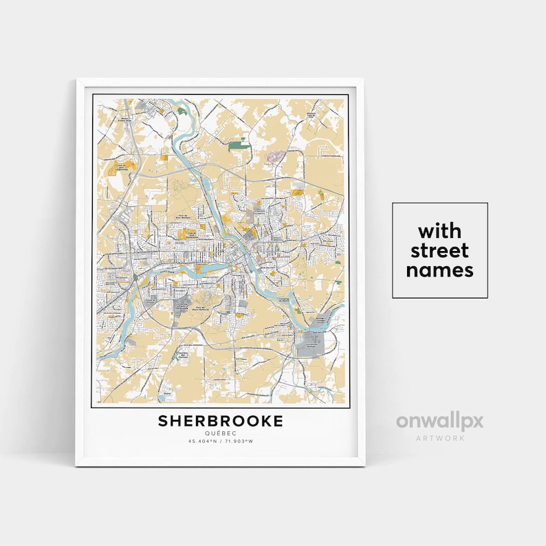 Sherbrooke Map Print Street Names Sherbrooke Print Printable - Etsy