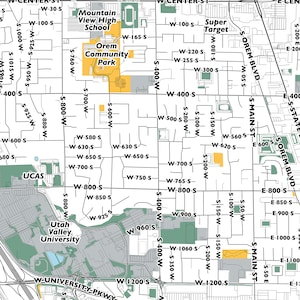 Orem Map Print, Street Names Orem Print, Printable Map of Orem, City ...