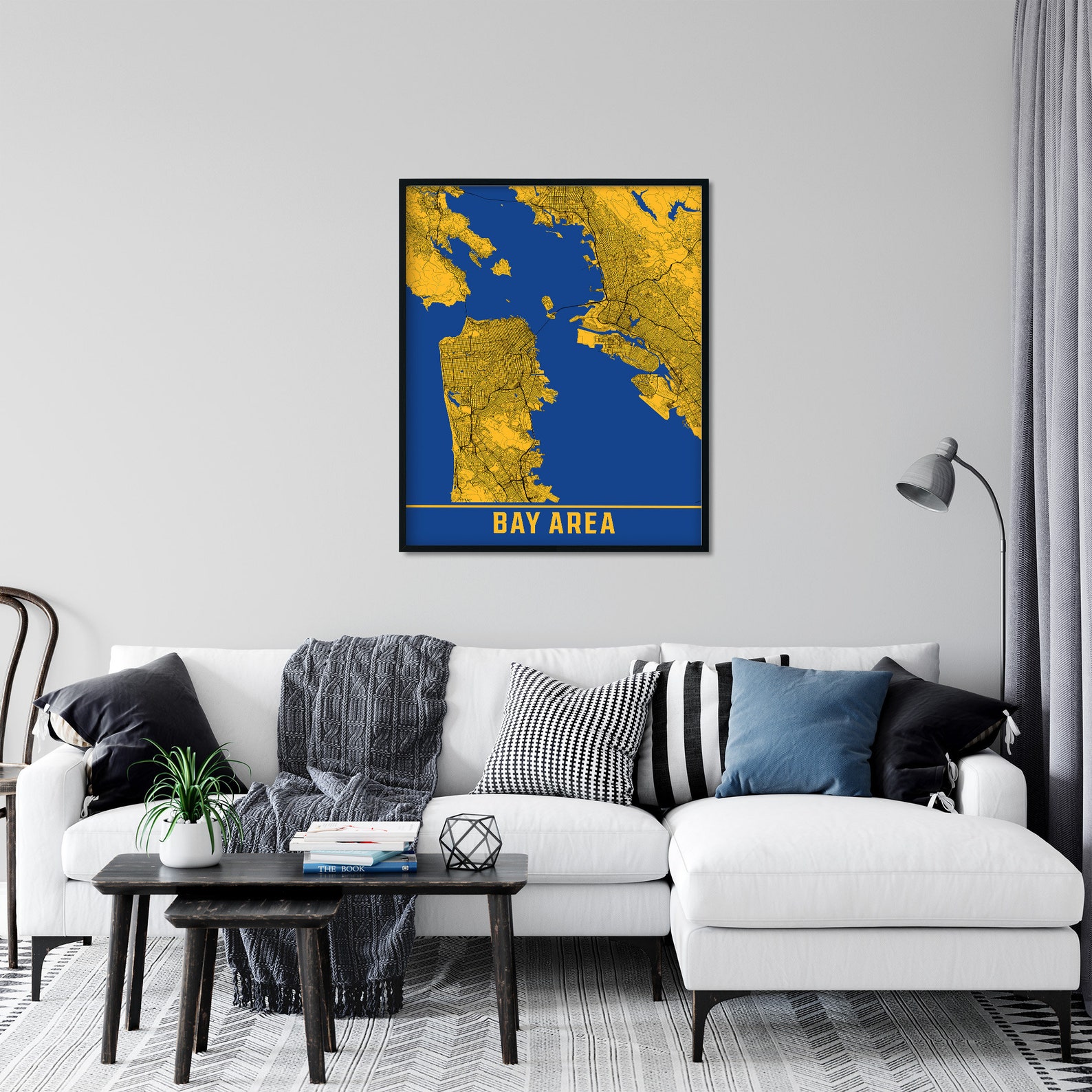 Bay Area Map Print, Bay Area California Map Wall Art, Bay Area Decor ...
