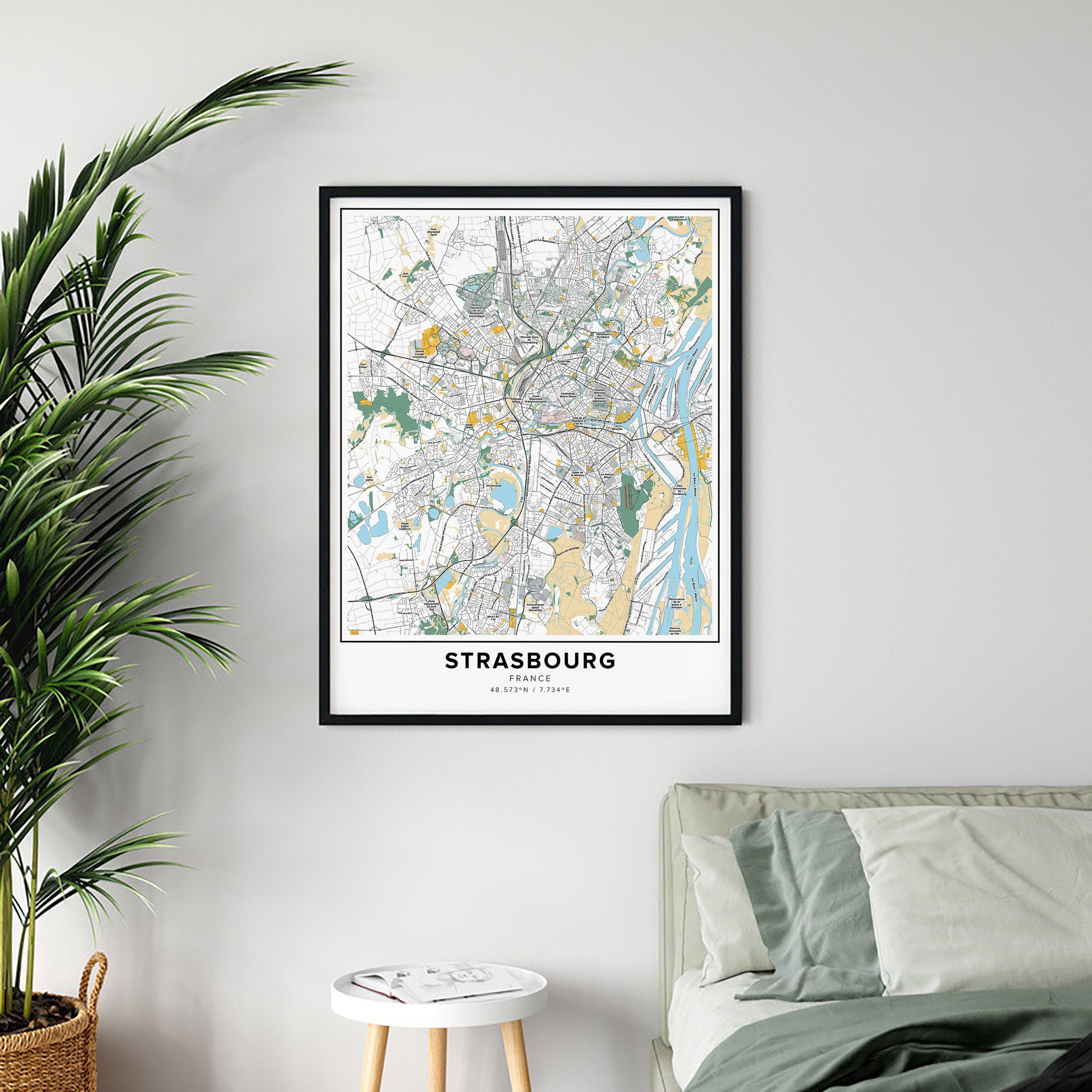 Strasbourg Map Print Street Names Strasbourg Print Printable - Etsy