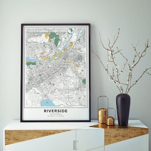 Riverside Map Print, Street Names Riverside Print, Printable Map of ...
