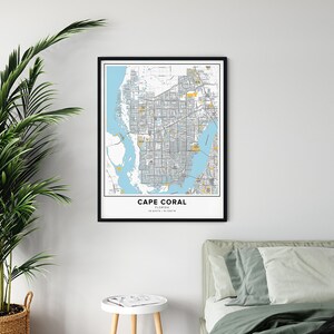 Cape Coral Map Print, Street Names Cape Coral Print, Printable Map of ...