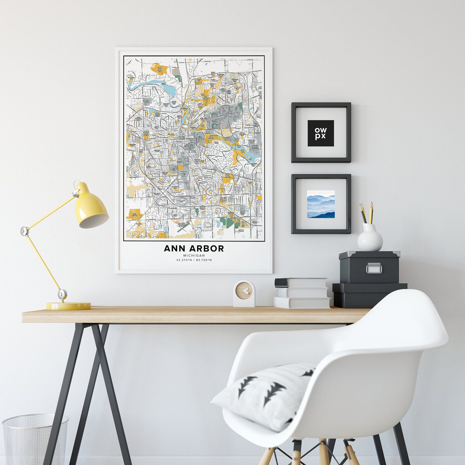 Ann Arbor Map Print Street Names Ann Arbor Print Printable - Etsy