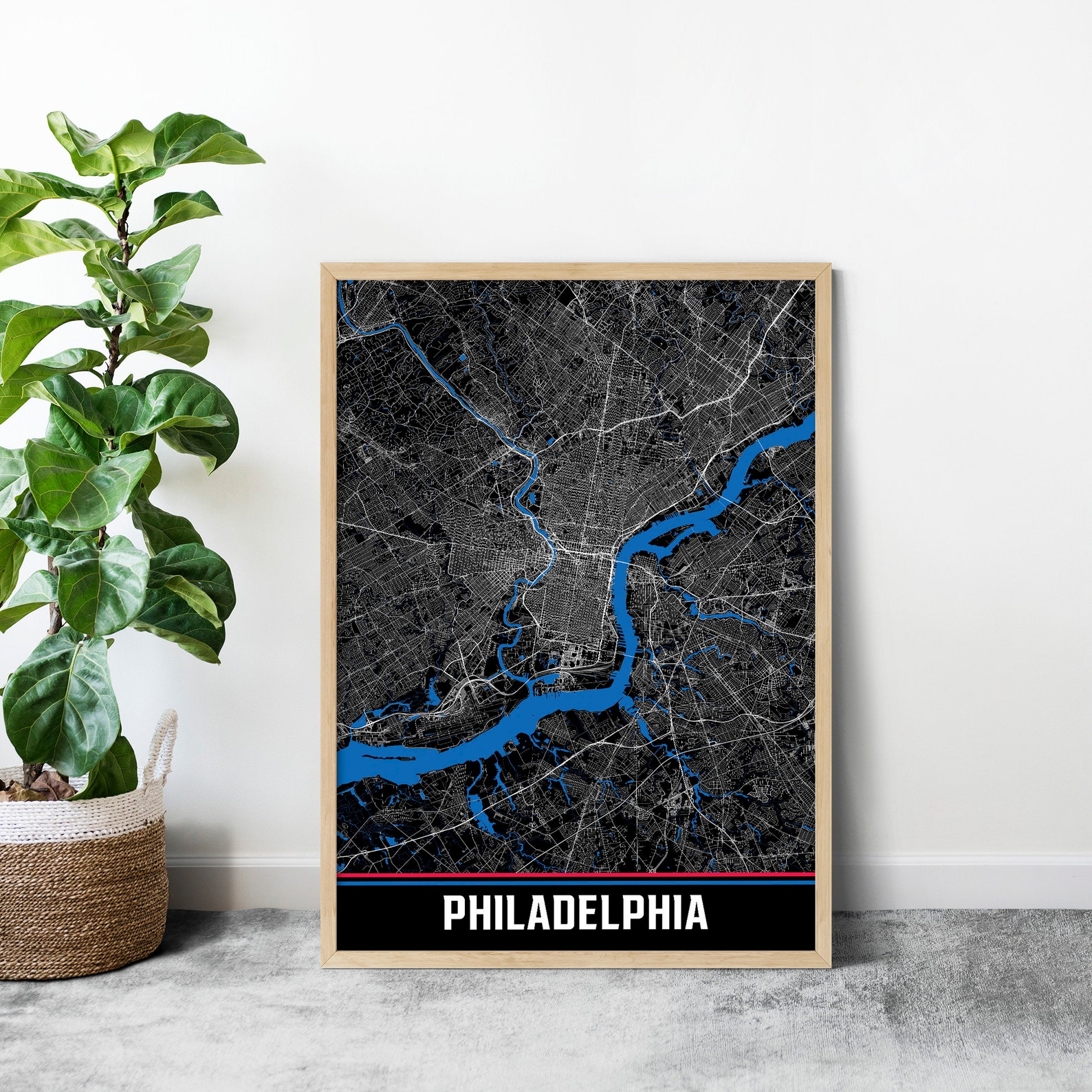 Philadelphia Map Print Philadelphia Pennsylvania Map Wall - Etsy