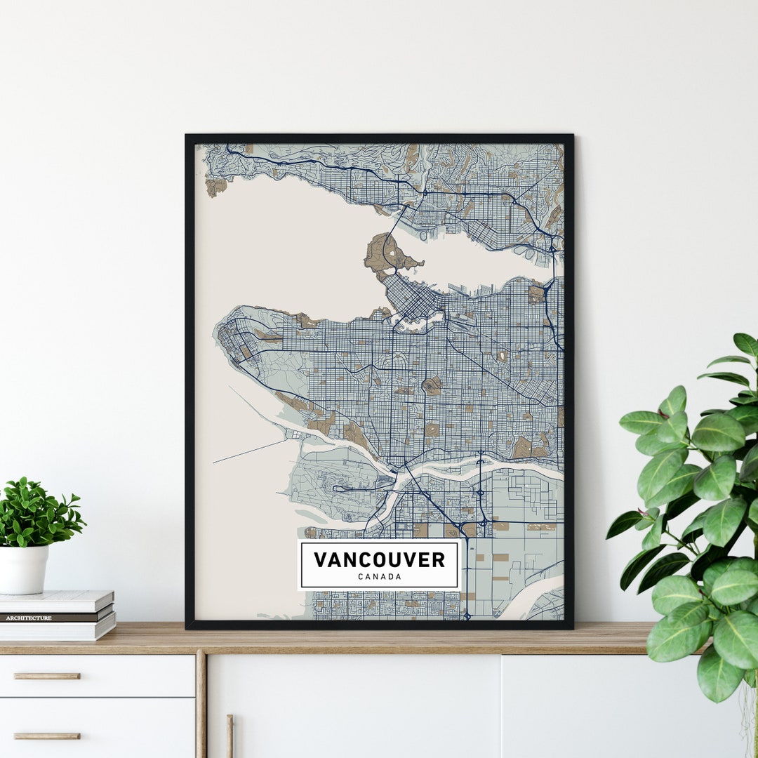 Vancouver Map, Vancouver Canada Map, Vancouver Print, Vancouver Poster ...