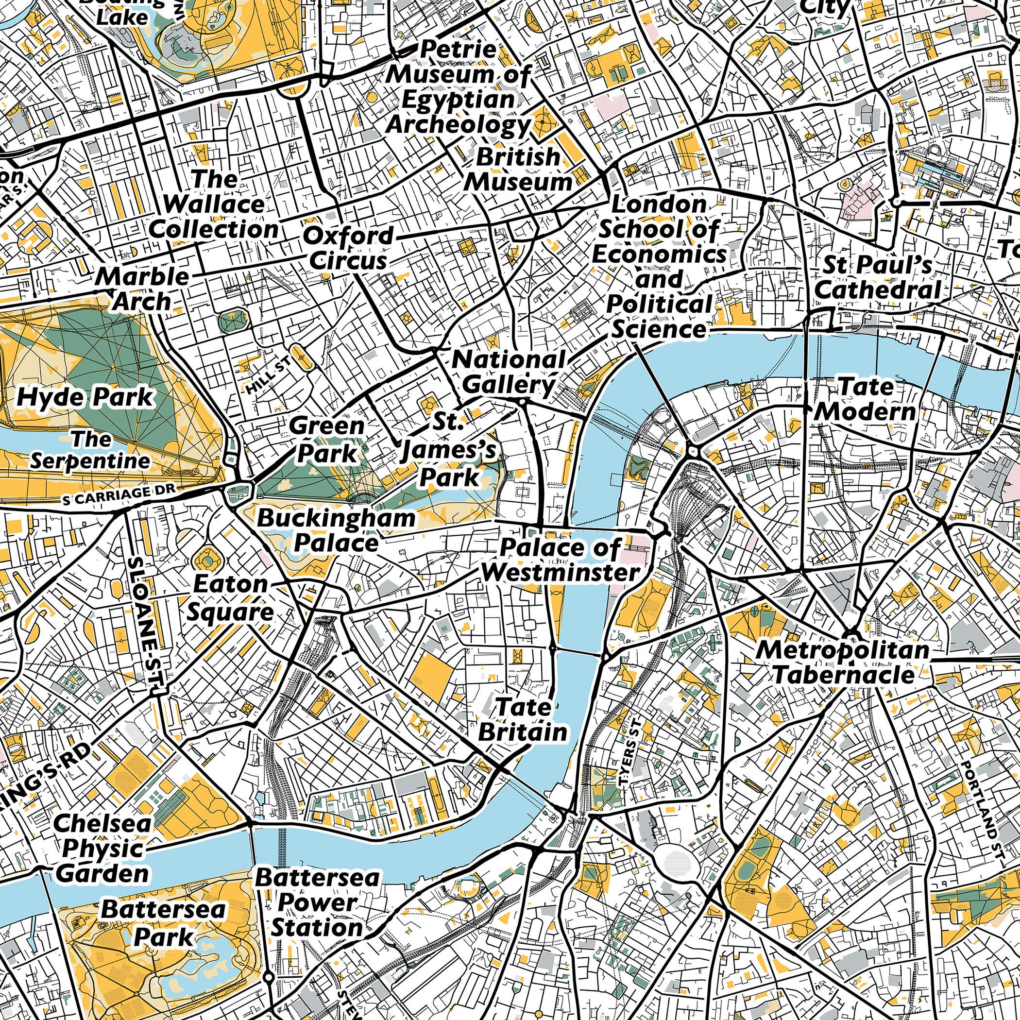 London Map Print, Street Names London Print, Printable Map of London ...